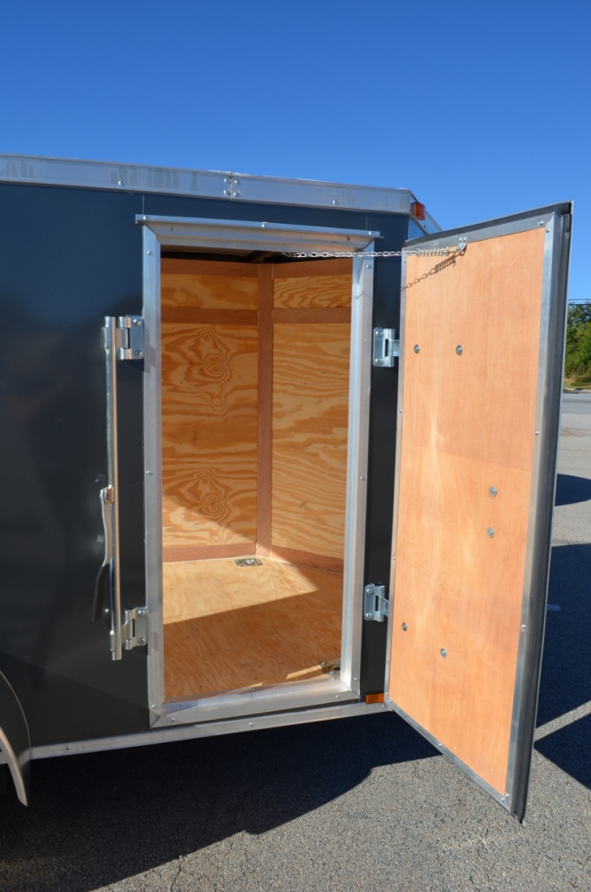 5 x 8 Charcoal Gray Enclosed Cargo Trailer