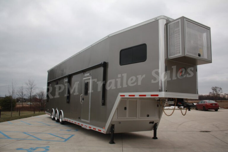 44’ Gooseneck Stacker Trailer with Bathroom Package - RPM Trailer Sales